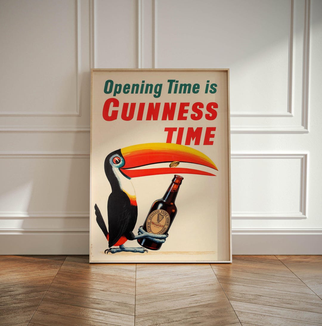Opening Time is Guinness Time Vintage Poster, Guinness Art Print ...