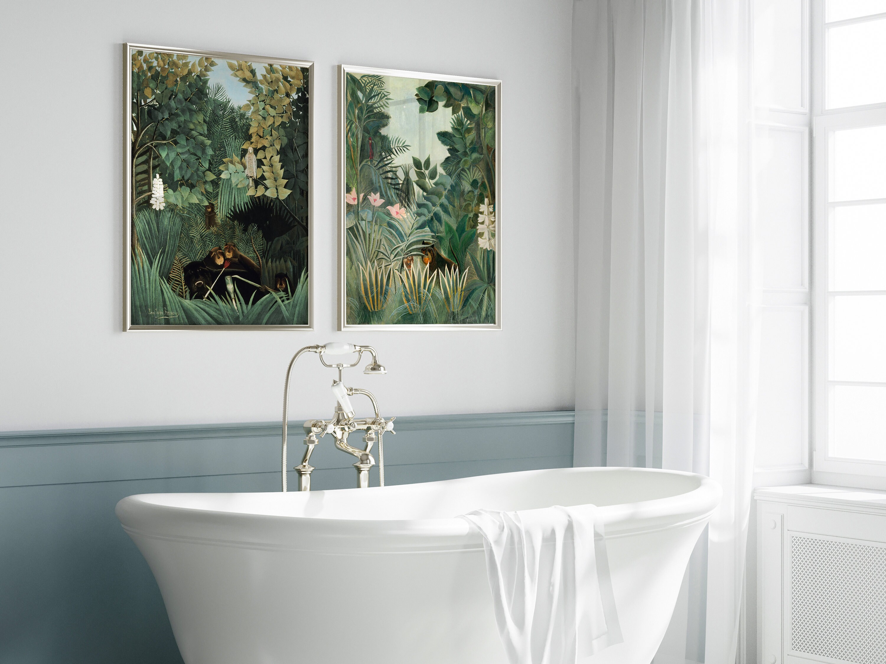 SET of TWO Henri Rousseau Prints, Merry Jesters 1906 Print, Equatorial ...