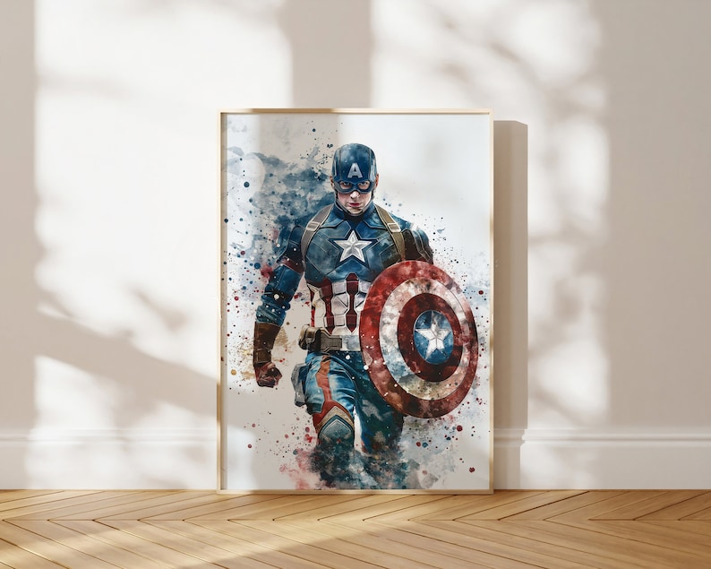 6 Watercolor Dripping Art Superheroes, Dripping Art, Digital Download ...