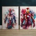 6 Watercolor Dripping Art Superheroes, Dripping Art, Digital Download ...