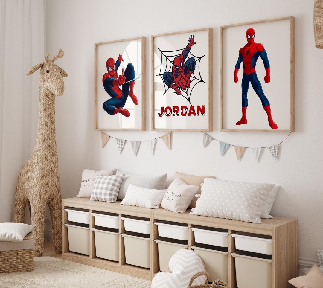 Personalized Name Spiderman Wall Art Print, Spiderman Custom Name ...