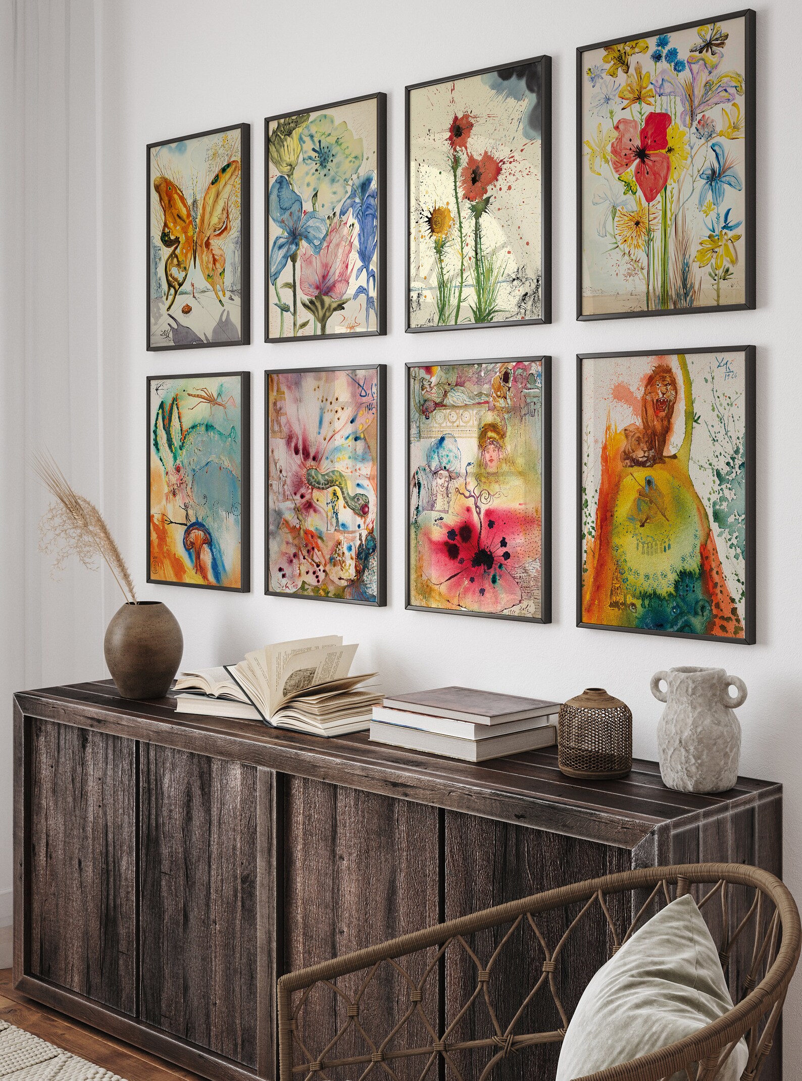 SET of Salvador Dali Prints, Salvador Dali Posters, Salvador Dali Wall ...