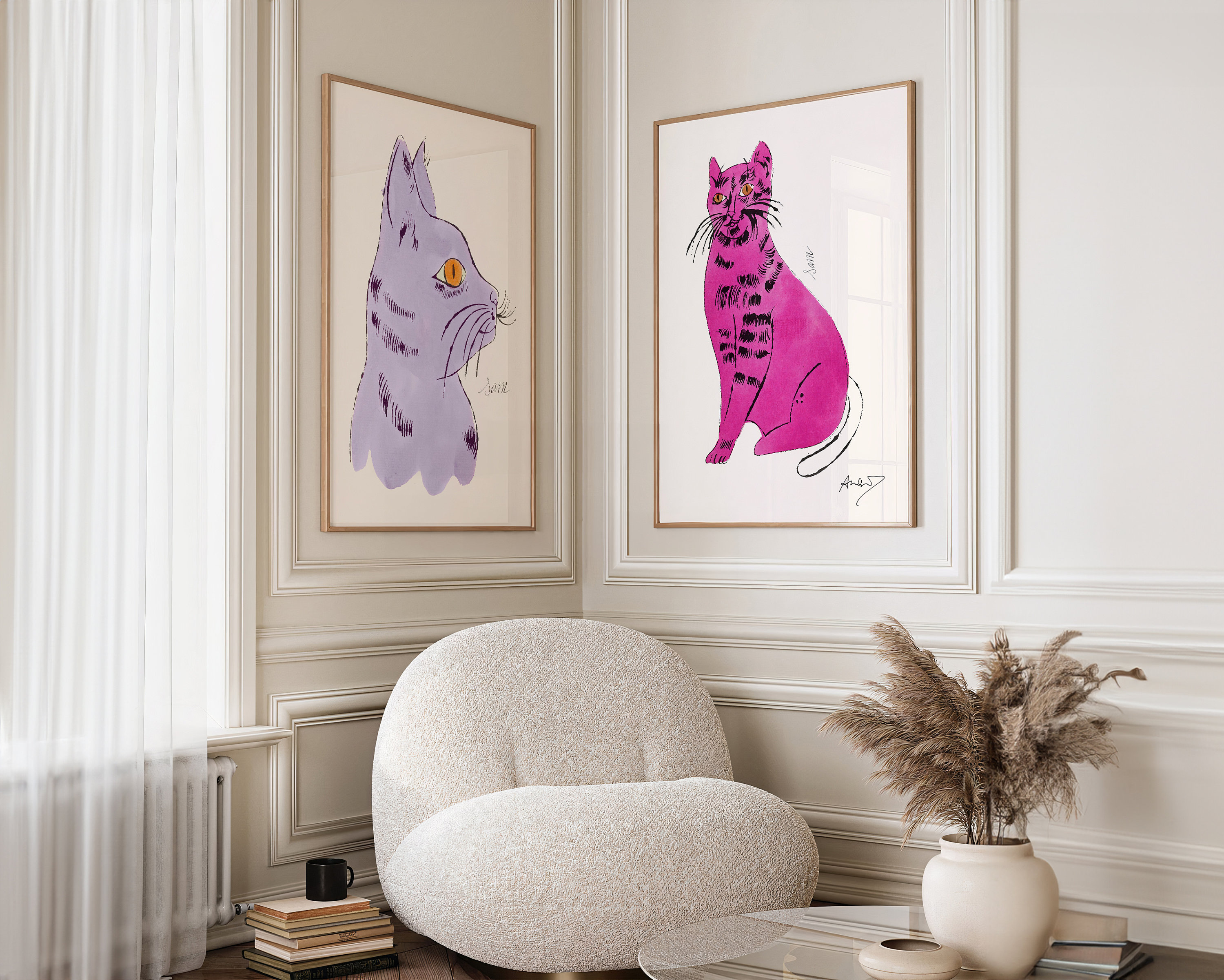 Andy Warhol Cat Sam Set of 2 Print, Andy Warhol Poster, Andy Warhol ...
