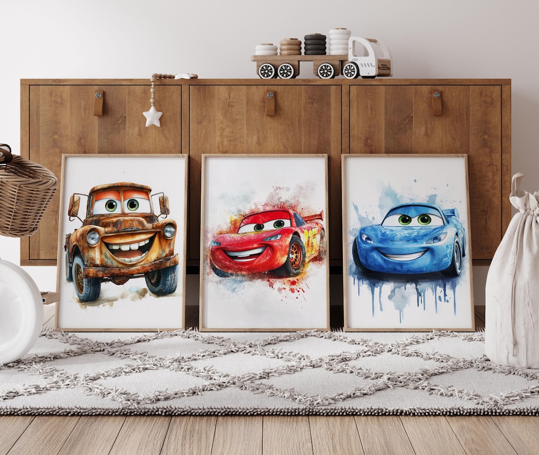 Lightning Mcqueen Cars Movie Poster Prints, Wall Art Decor, Nursery ...
