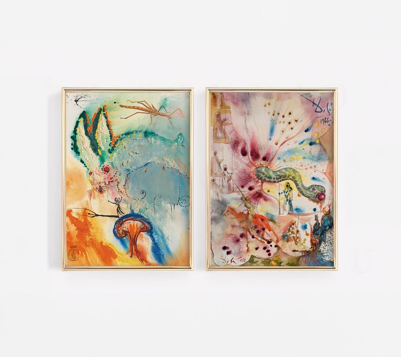 SET of Salvador Dali Prints, Salvador Dali Posters, Salvador Dali Wall ...