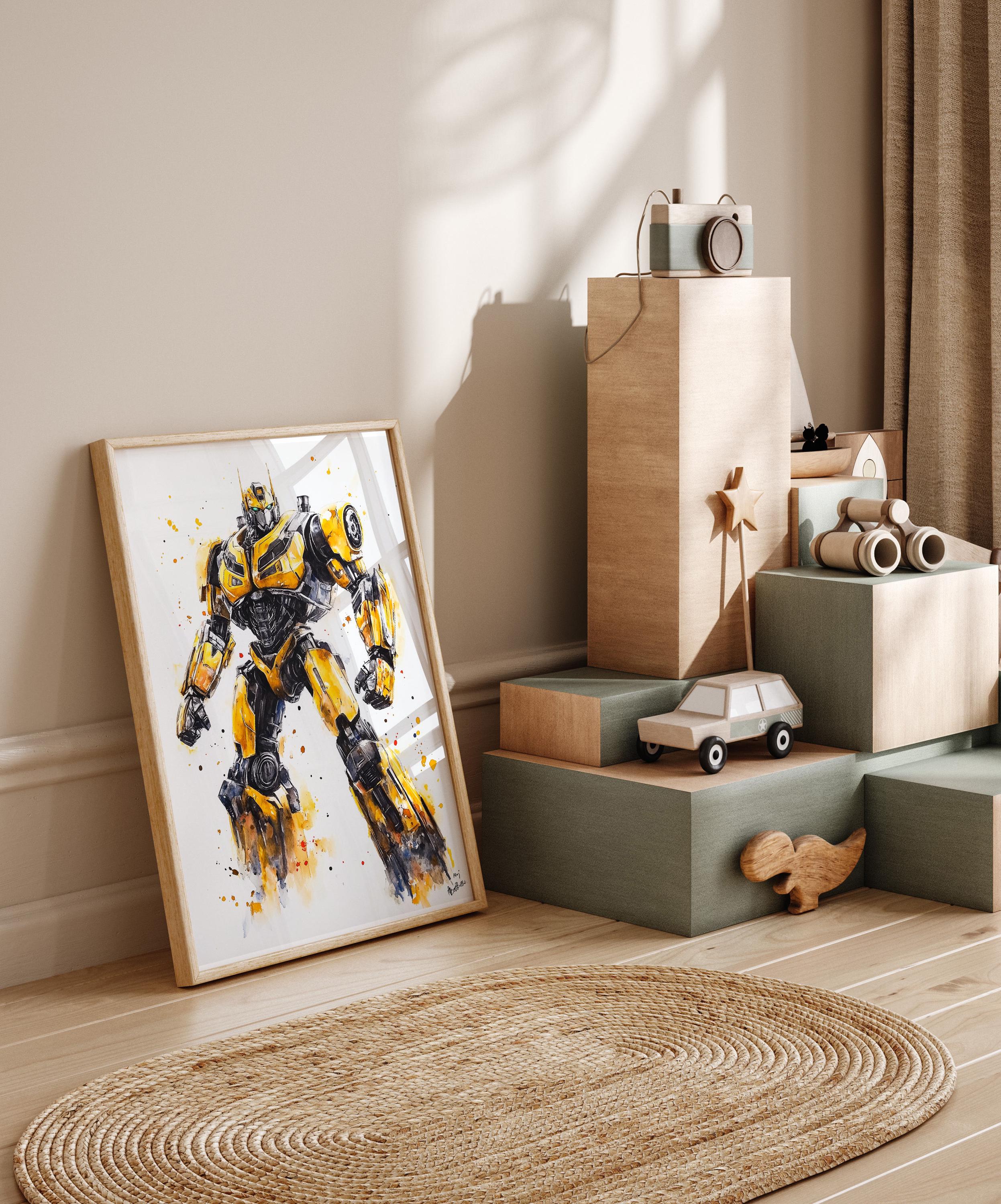 Transformers Movie Wall Art Print, Transformer Watercolor Poster, Kids ...
