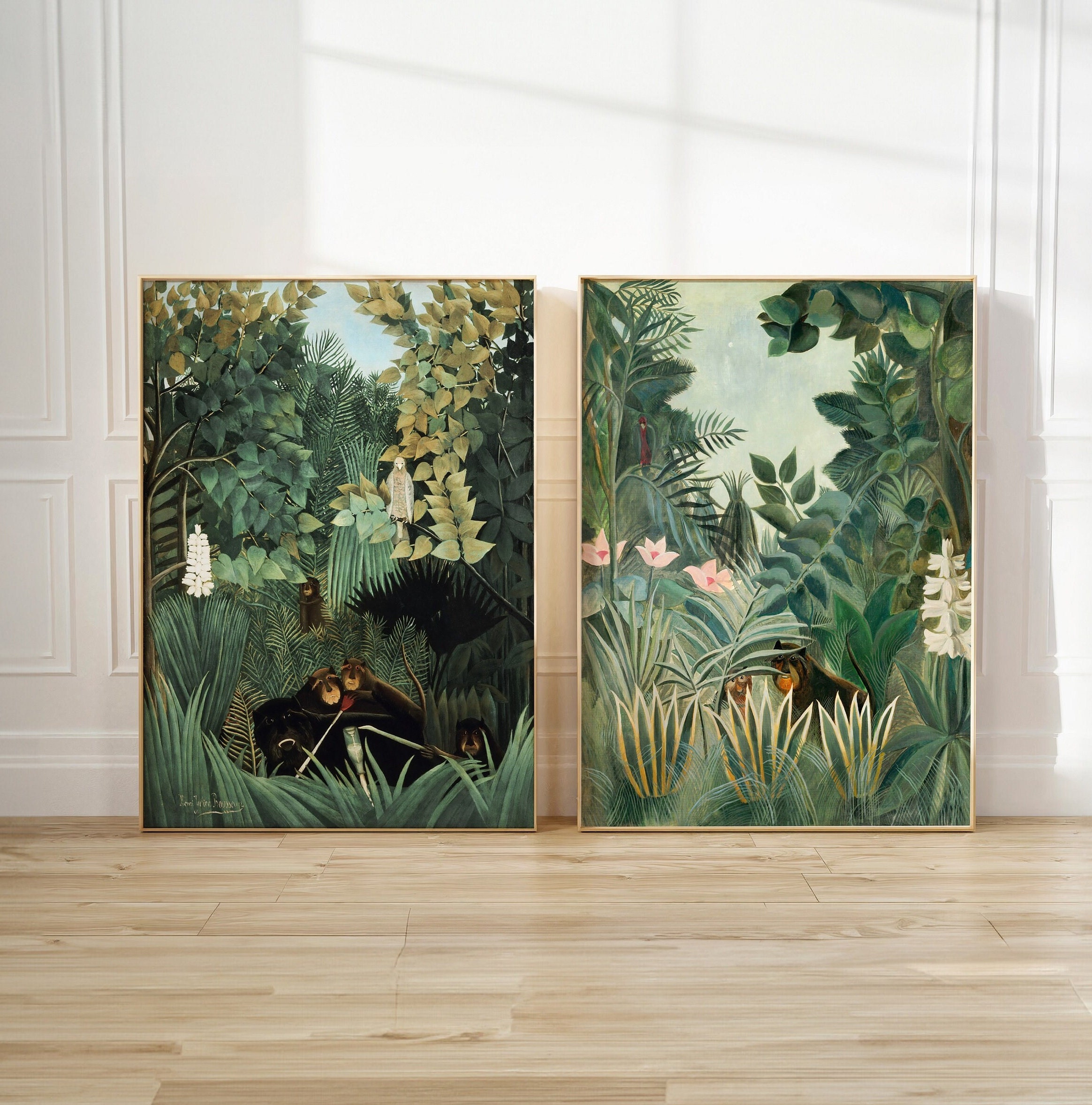 SET of TWO Henri Rousseau Prints, Merry Jesters 1906 Print, Equatorial ...