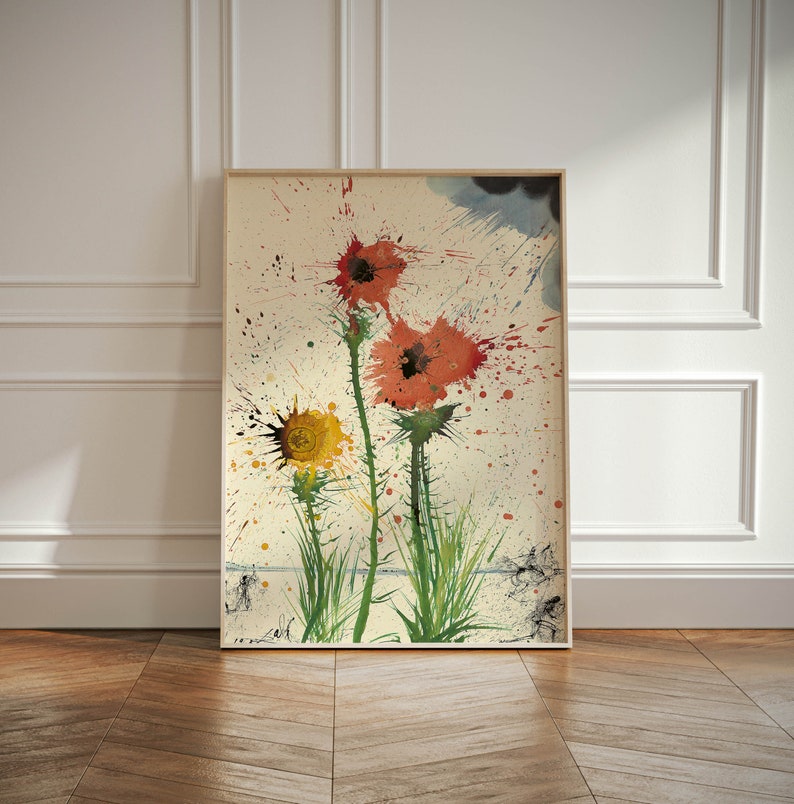 Salvador Dali Wall Art Print, Dali Poster, Dali Home Decor, Dali Fleurs ...