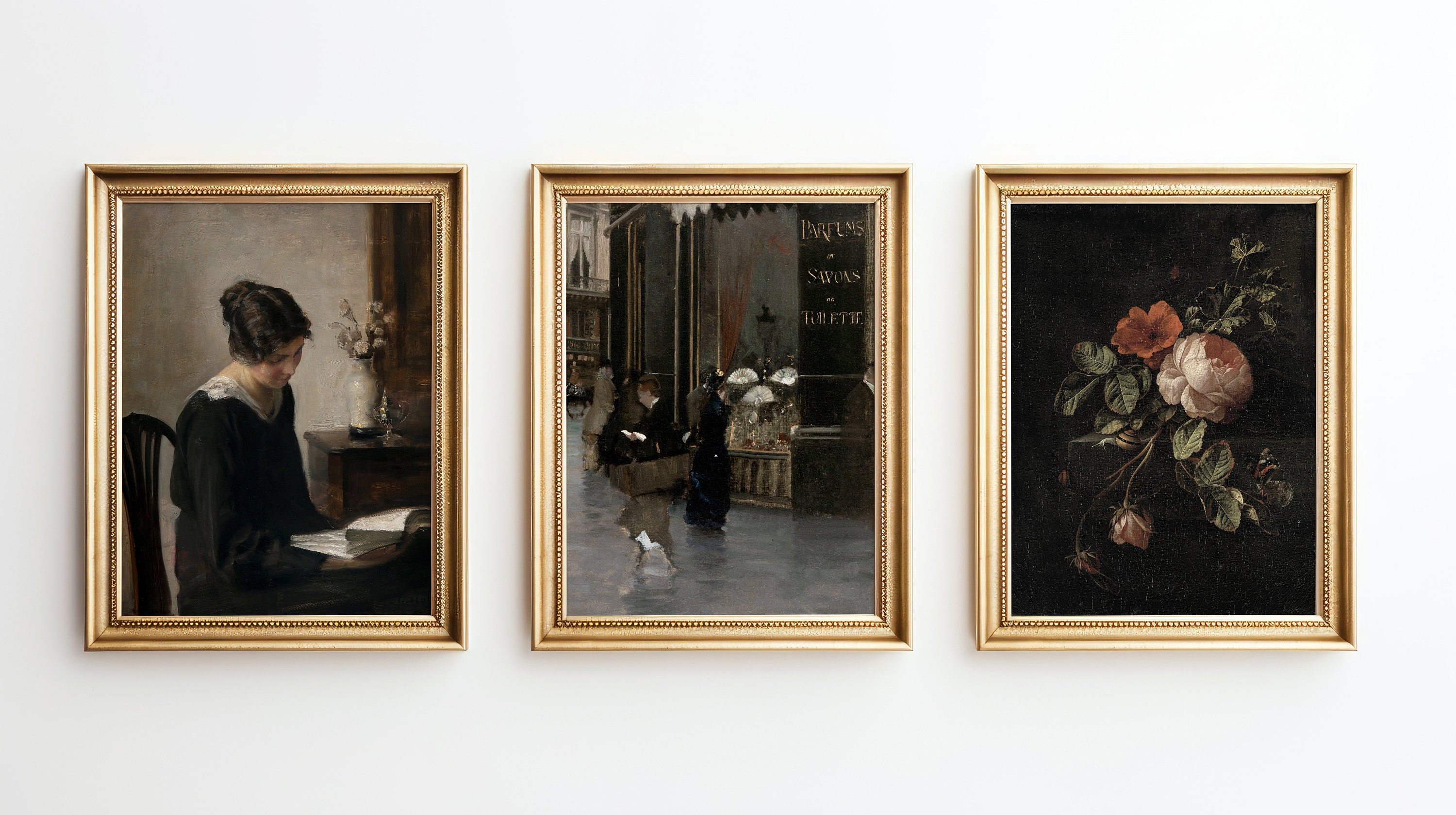 Dark Academia Decor, Moody Dark Printable Gallery Wall Art Set, Vintage ...