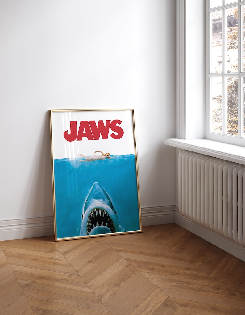 Jaws Movie Poster, Minimalist Movie Poste, Wall Art Print, Movie Print, Famous Movie Print, Gift ...