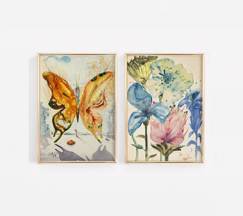 SET of Salvador Dali Prints, Salvador Dali Posters, Salvador Dali Wall ...