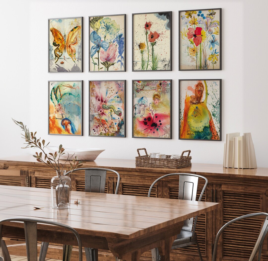 SET of Salvador Dali Prints, Salvador Dali Posters, Salvador Dali Wall ...