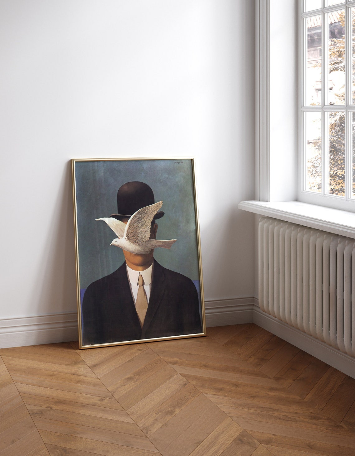 Rene Magritte the Man in the Bowler Hat Print, Rene Magritte Poster ...