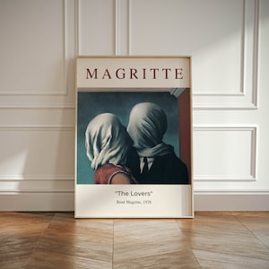 Rene Magritte the Lovers Wall Art Print, Rene Magritte Poster, Rene ...