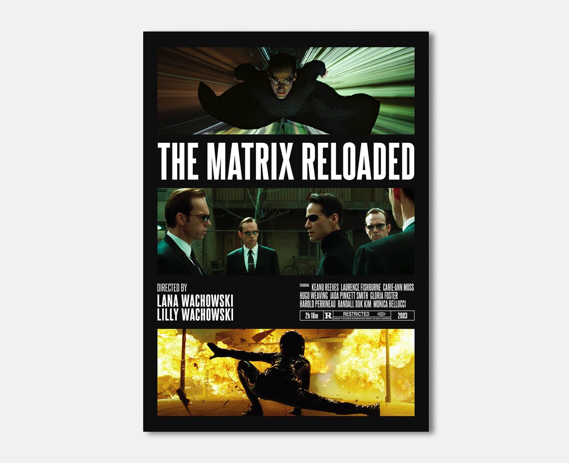 The Matrix Reloaded Movie Poster Print Minimalist Movie - Etsy