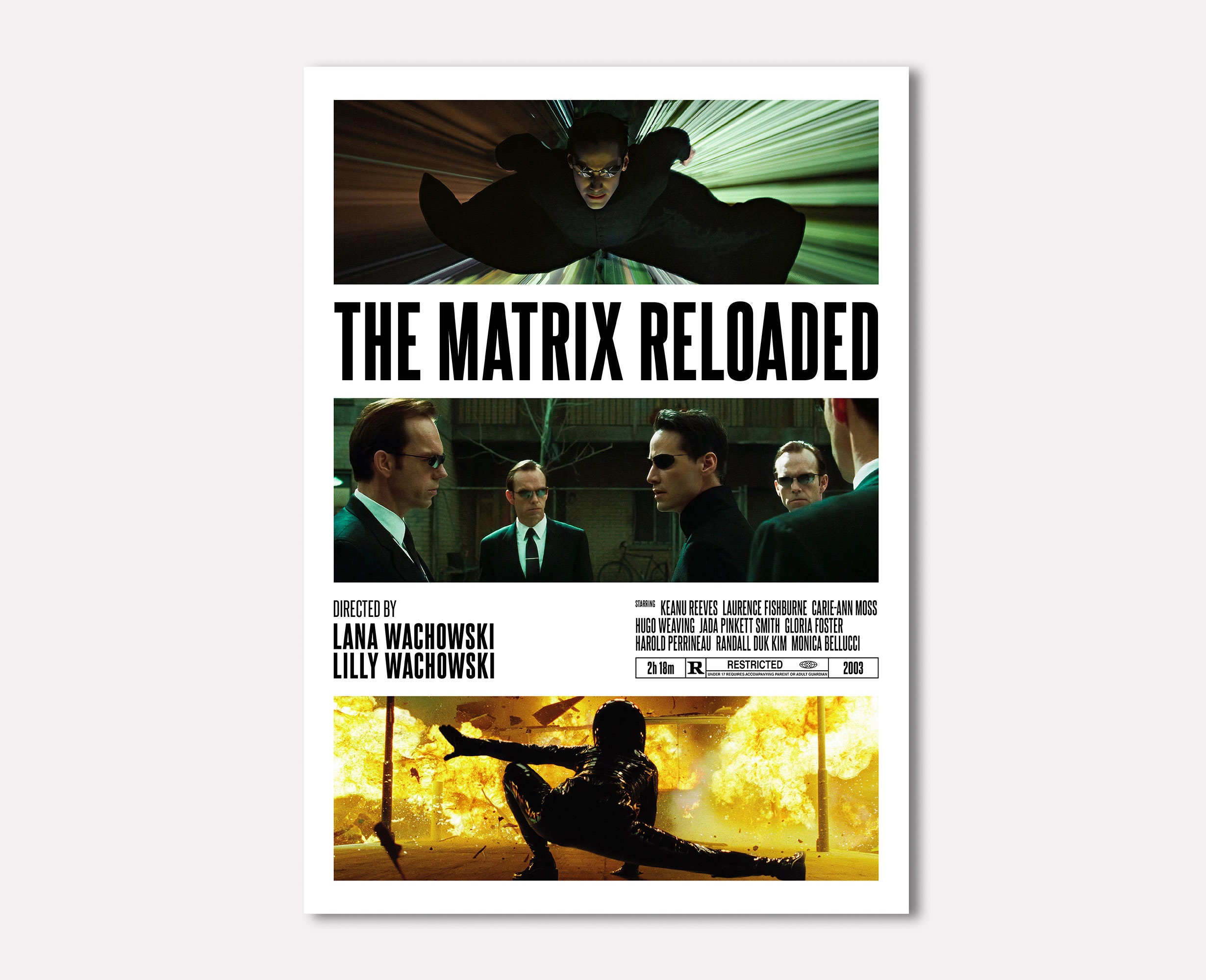 The Matrix Reloaded Movie Poster Print Minimalist Movie - Etsy