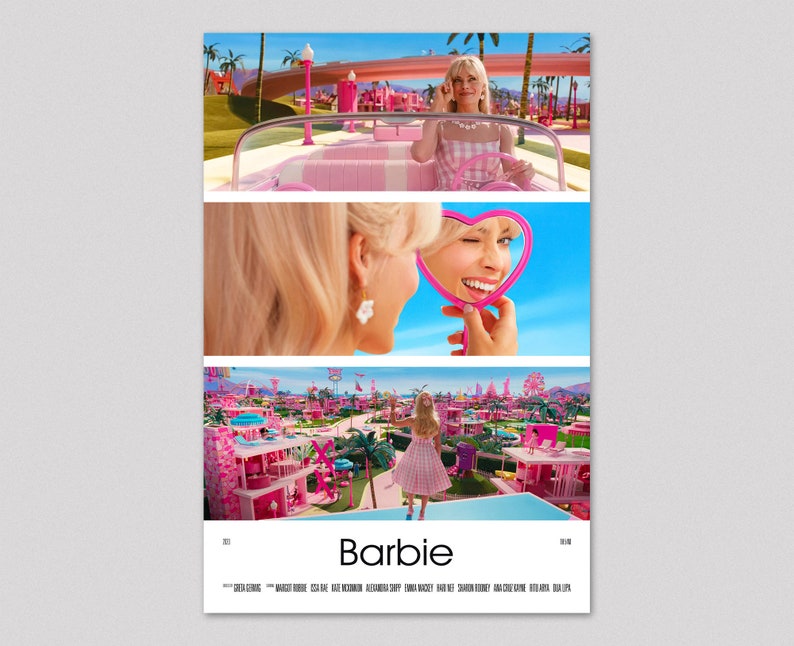 Barbie (2023) - Movie Poster Print | Minimalist Movie Poster | Wall Art ...