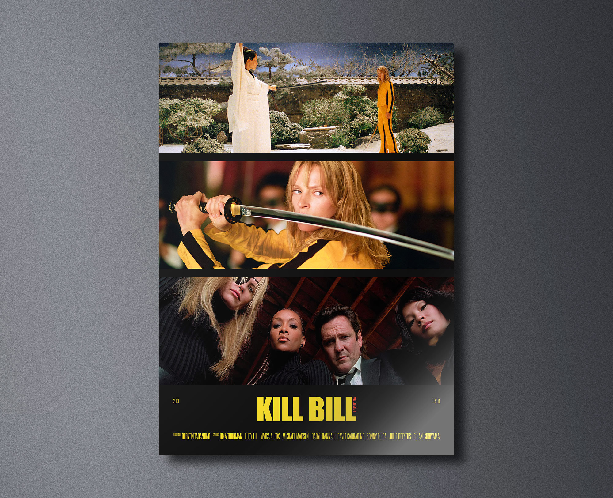 Kill Bill: Vol 1 - Movie Poster Print | Minimalist Movie Poster | Wall ...
