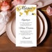 Rose Gold World Map Menu Template Editable Elegant Menu Template Travel ...