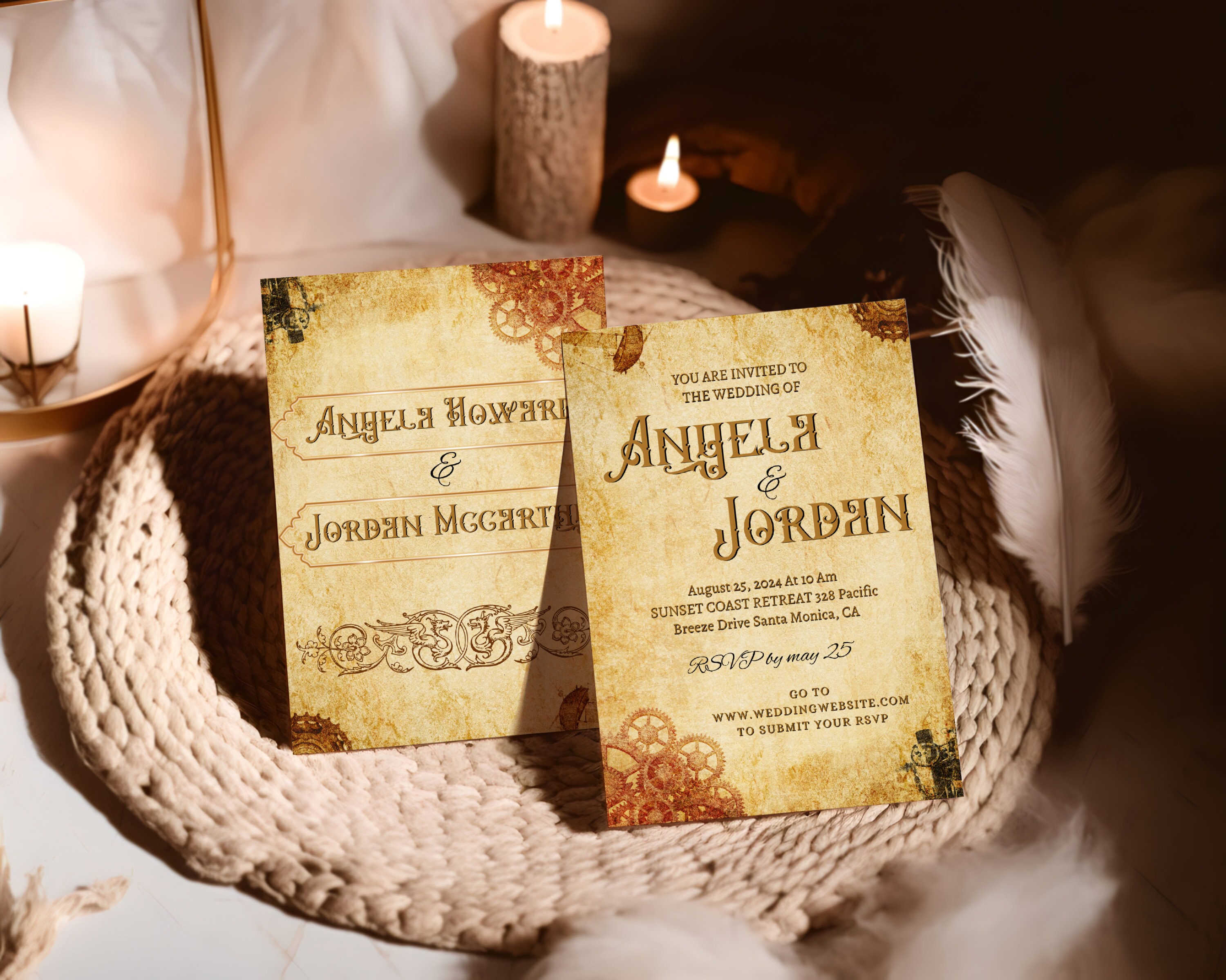 Medieval Wedding Invitation Suite Fantasy Middle Ages Invite Template ...