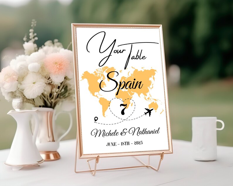 Travel Themed Wedding Table Numbers Template Travel Destination Wedding ...