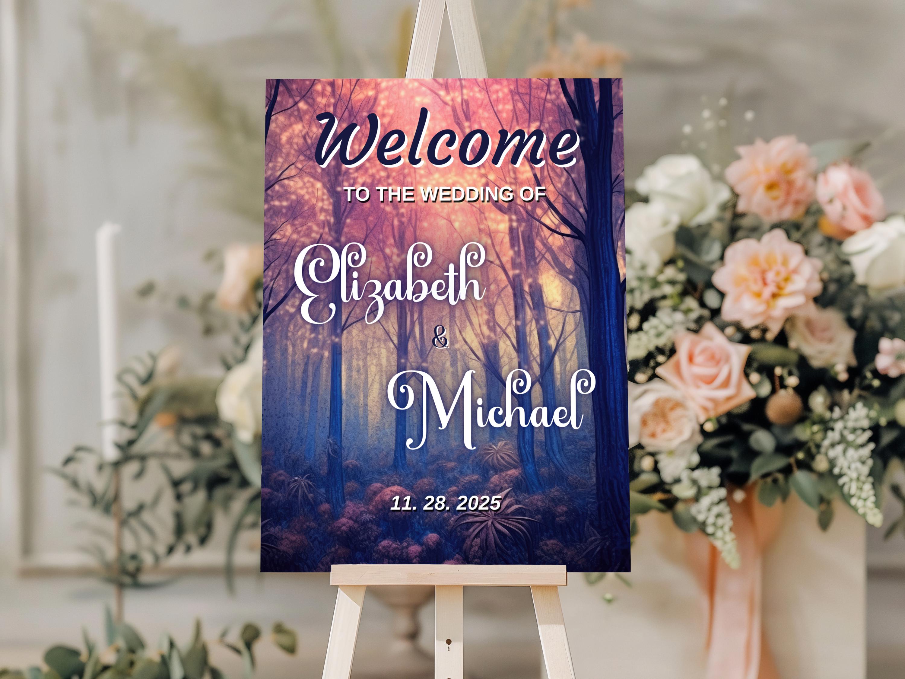 Editable Enchanted Forest Wedding Welcome Sign Welcome Poster ...