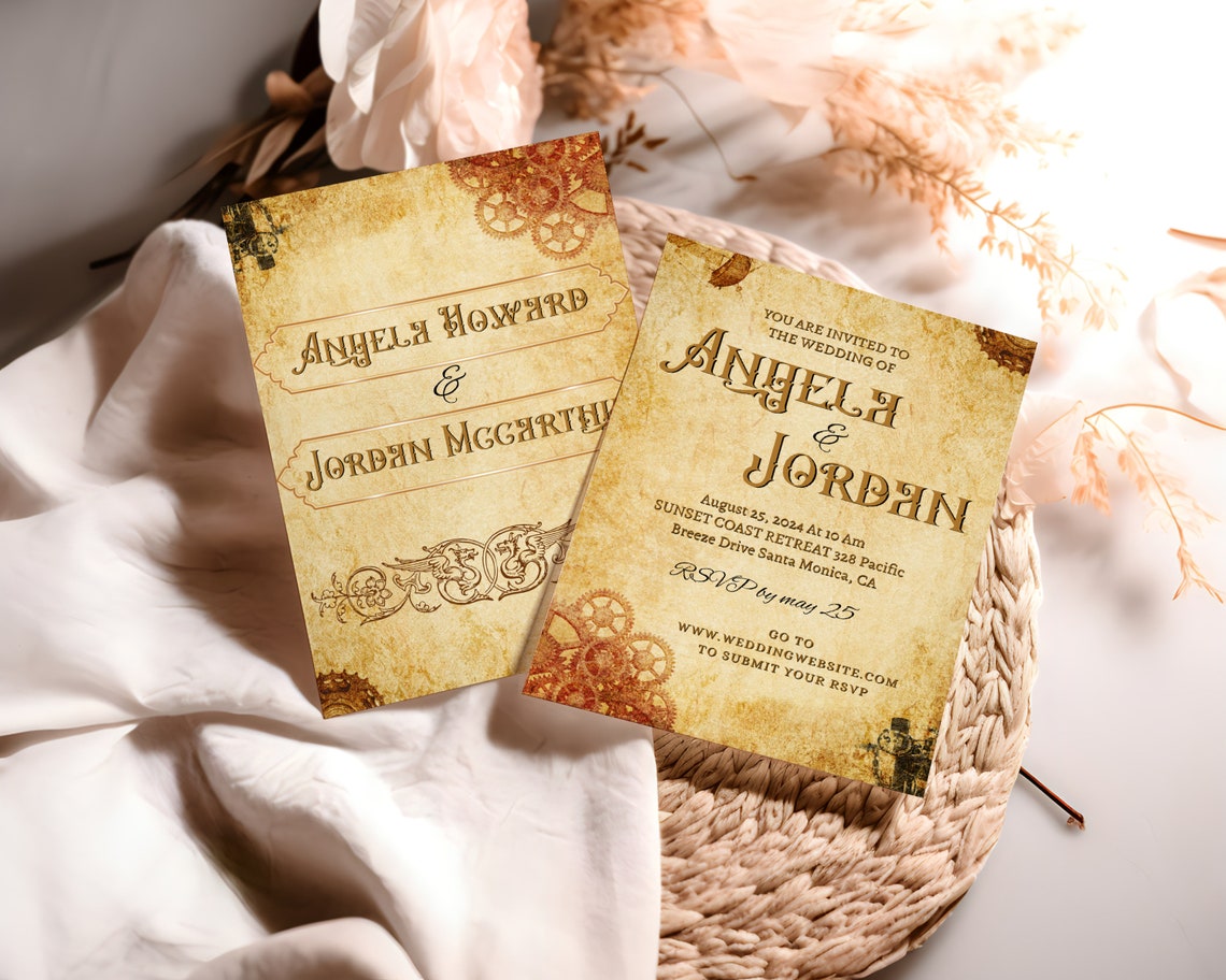 Medieval Wedding Invitation Suite Fantasy Middle Ages Invite Template ...