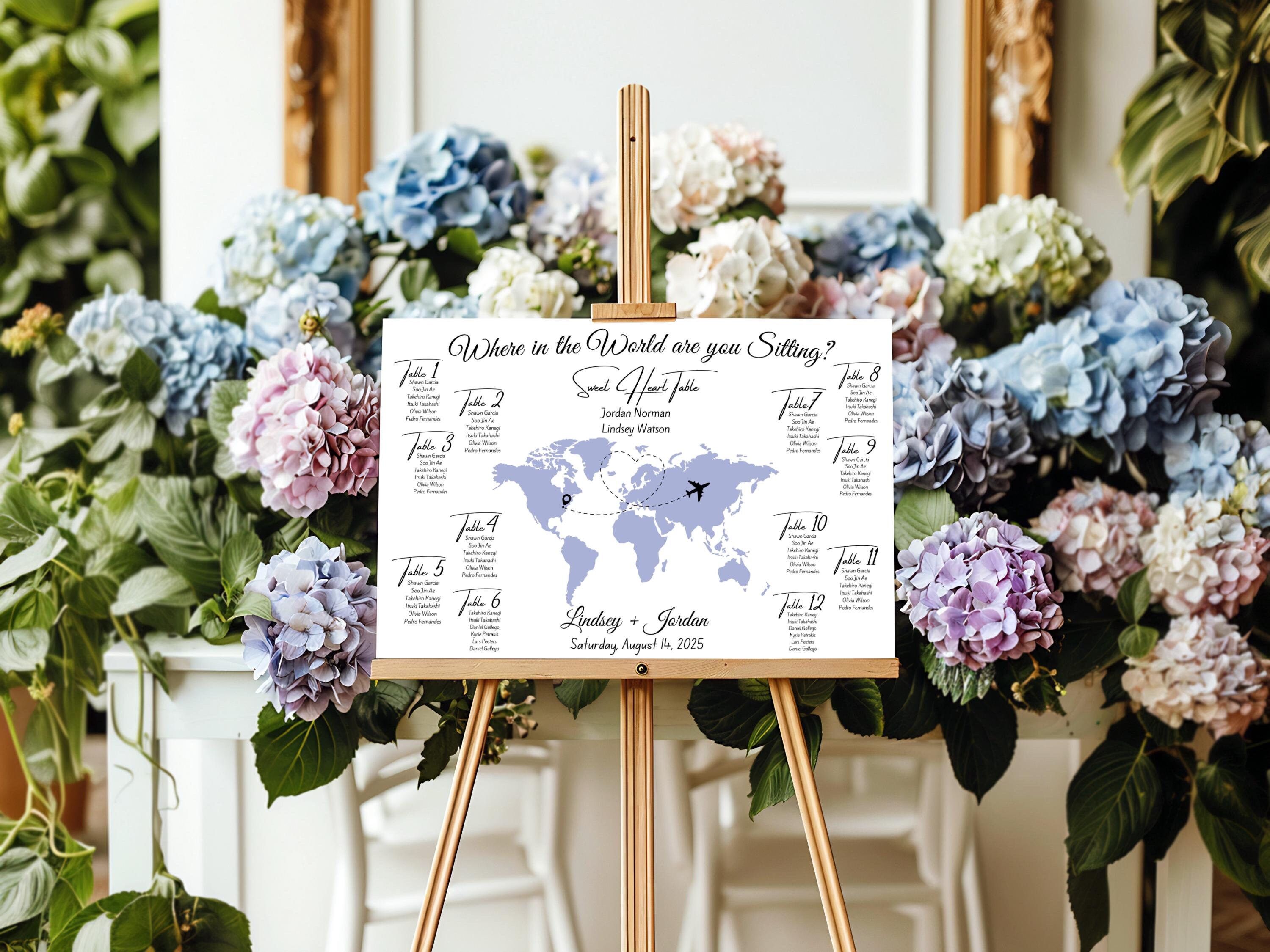 Map Wedding Seating Chart Template Where in the World Are You Sitting ...
