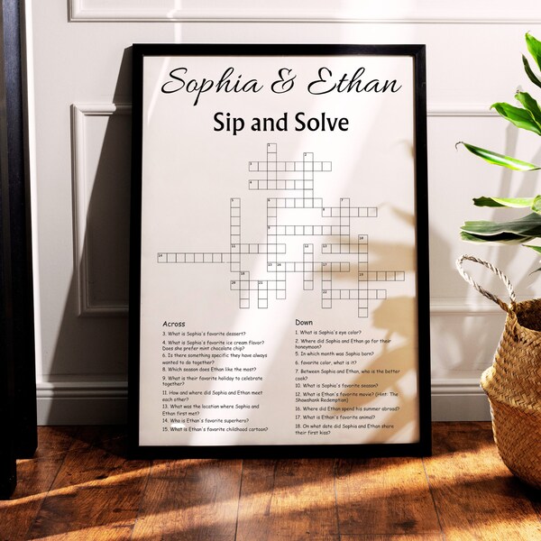 Custom Crossword Puzzle - Etsy