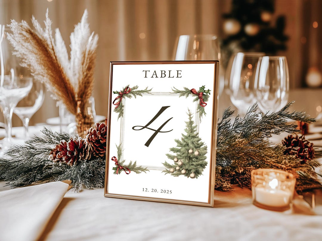 Christmas Tree Table Numbers Holiday Table Numbers for Xmas Dinner ...