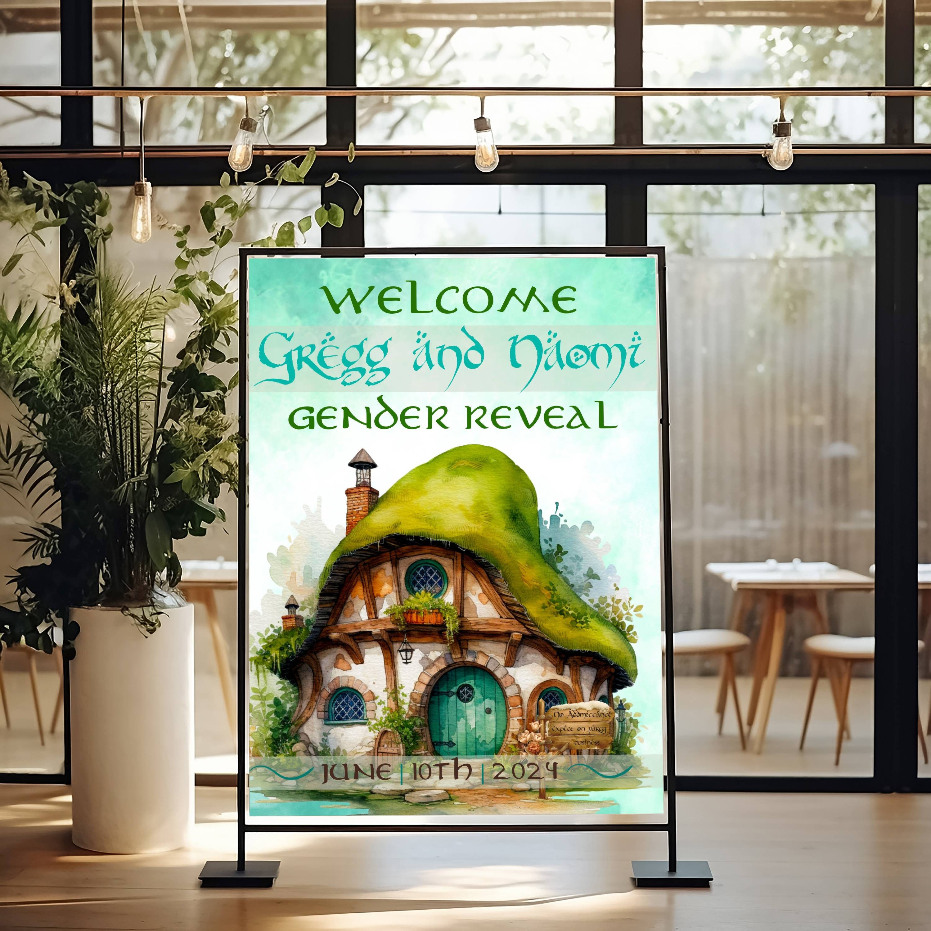 The Hobbit Gender Reveal Welcome Sign Template LOTR Welcome - Etsy ...
