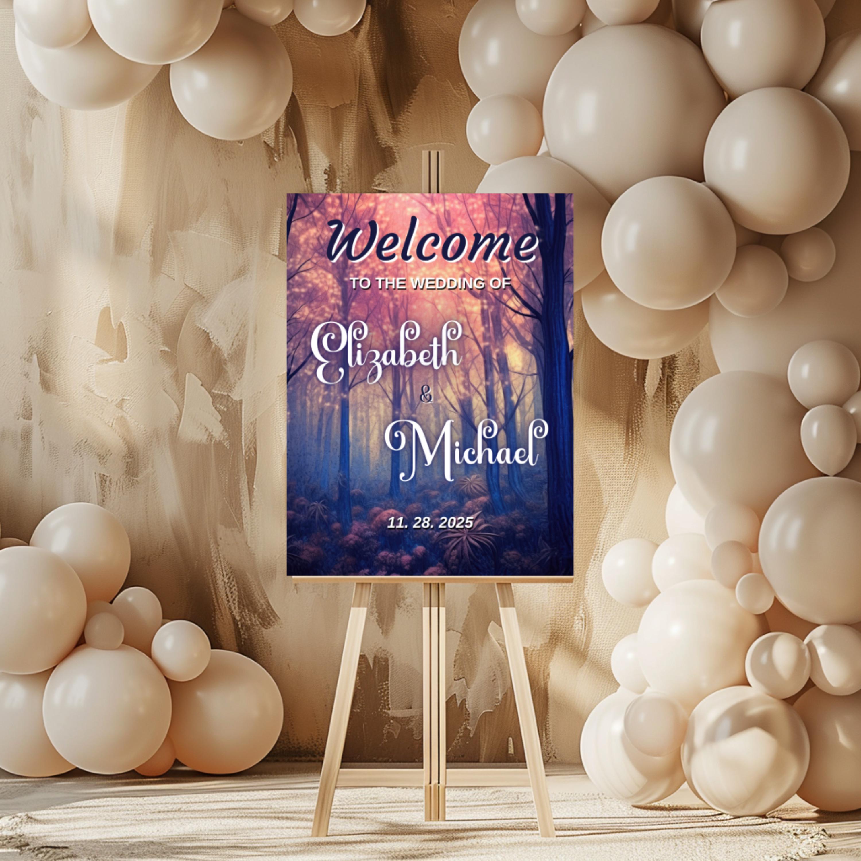 Editable Enchanted Forest Wedding Welcome Sign Welcome Poster ...