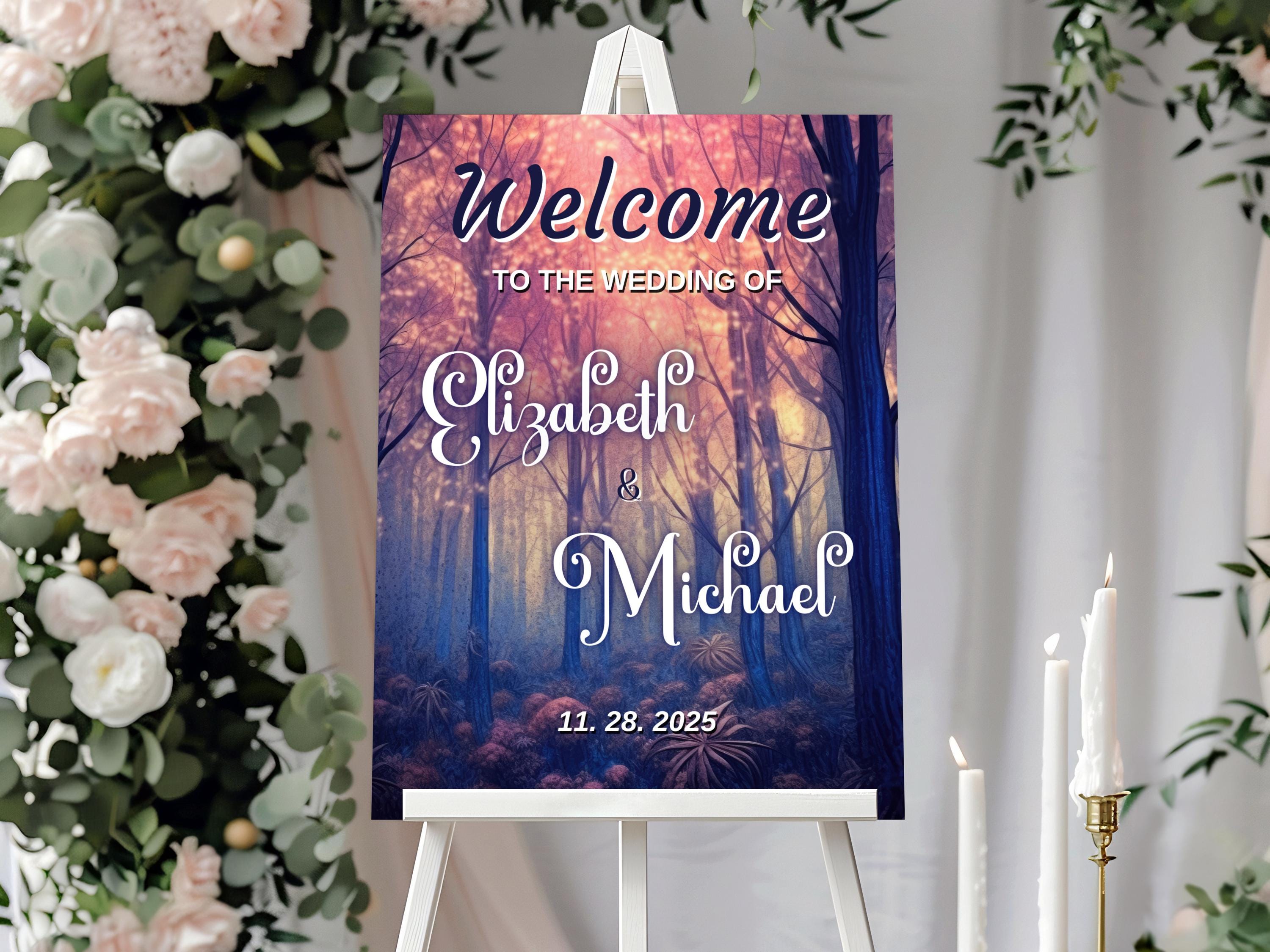 Editable Enchanted Forest Wedding Welcome Sign Welcome Poster ...