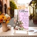 Paris Dinner Menu Template Bridal Shower Menu Paris Wedding Party Menu ...