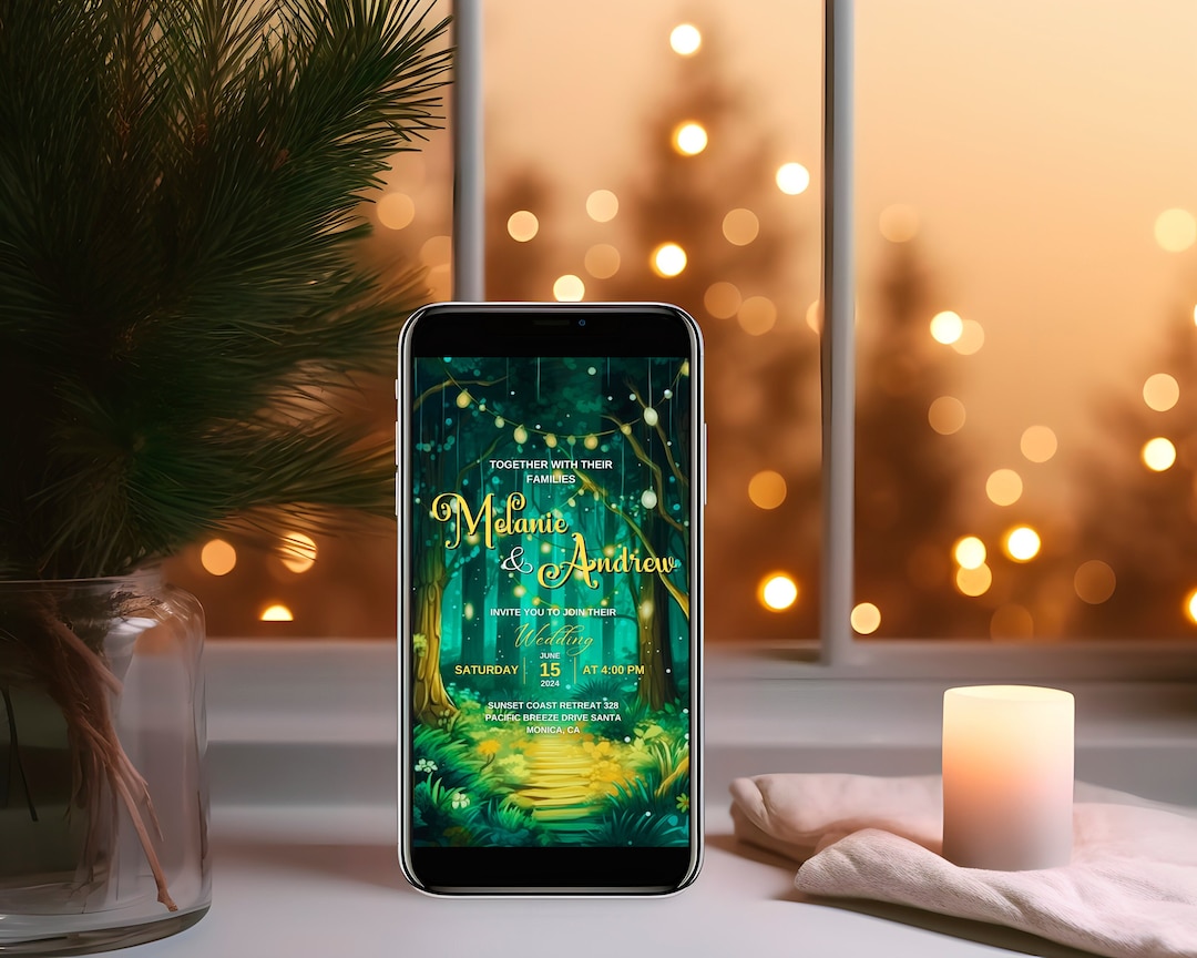 Enchanted Mystical Wedding Electronic Invitation Fantasy Greenery ...