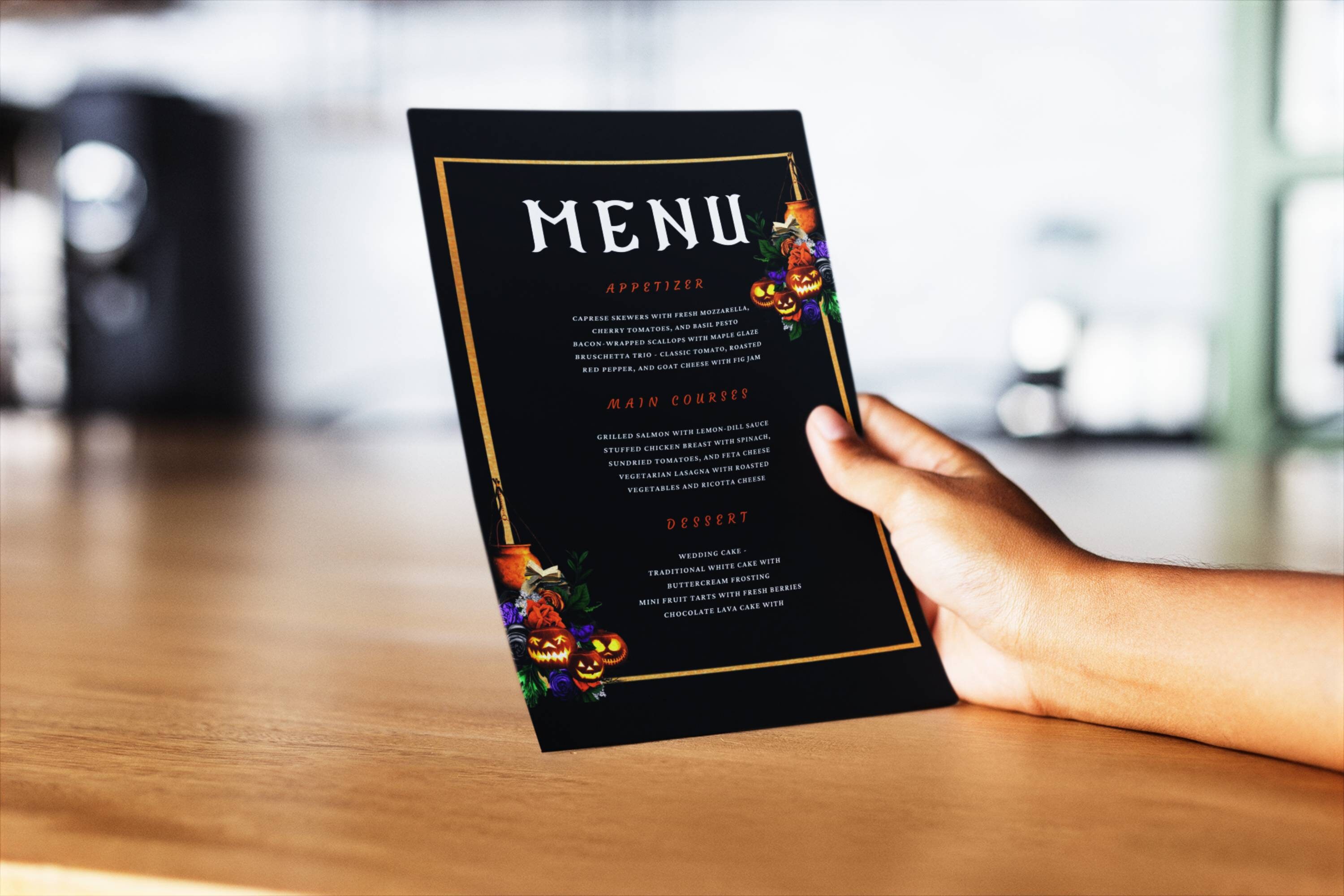 Editable Gothic Pumpkin Flower Halloween Menu, Printable Spooky Dinner ...