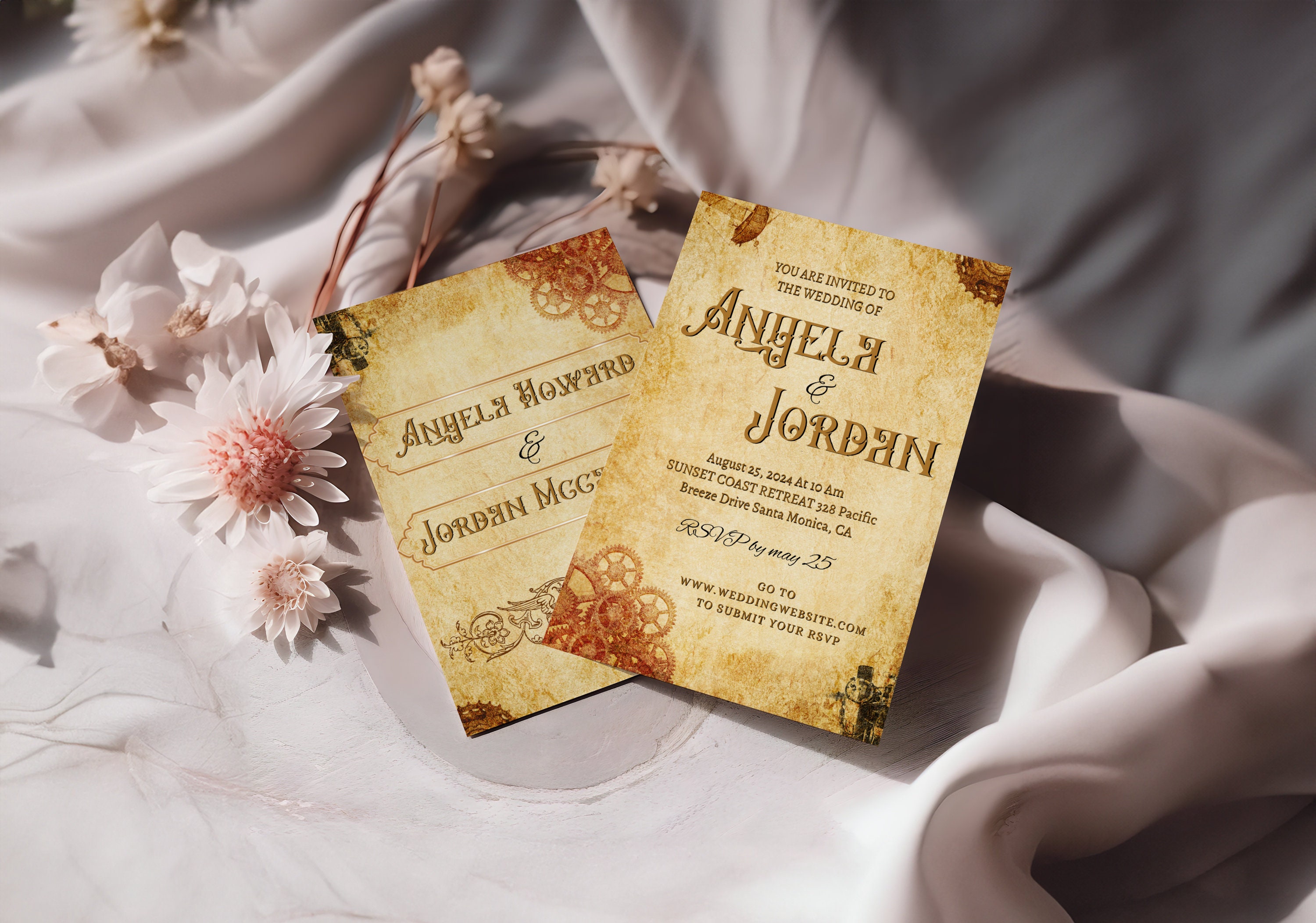 Old Style Middle Ages Wedding Invitation Editable Vintage Stationery ...