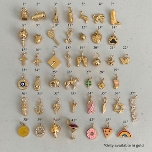 Custom Multiple Charm Locking Clasp Necklace, Personalized Charm for ...