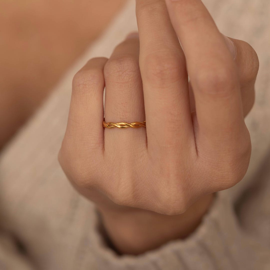 Gold Braided Ring Minimalist Braid Ring Statement Ring Perfect Gift for Her Minimalist ...