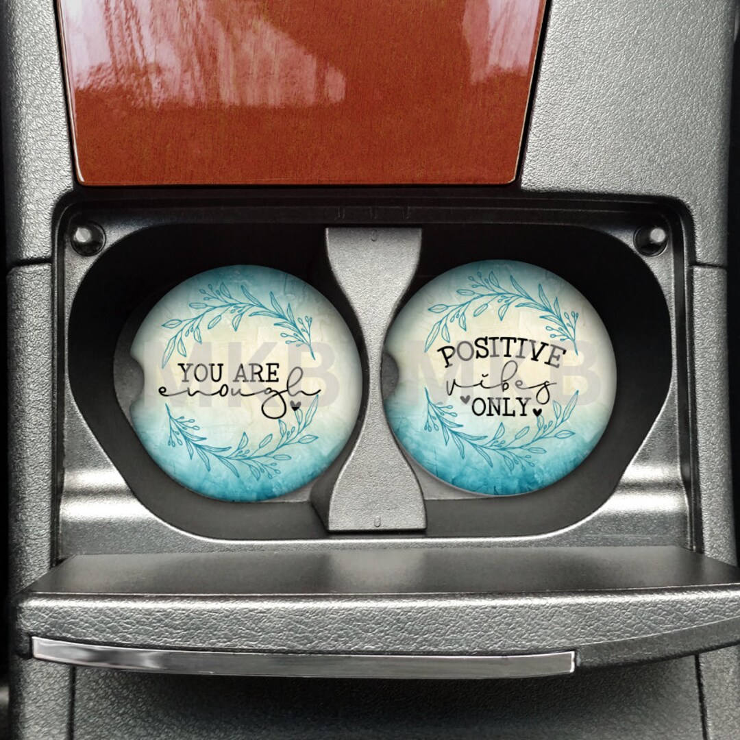 Motivational Blue Teal Car Coasters set of 2 for Car, Boat, or Couch - Etsy