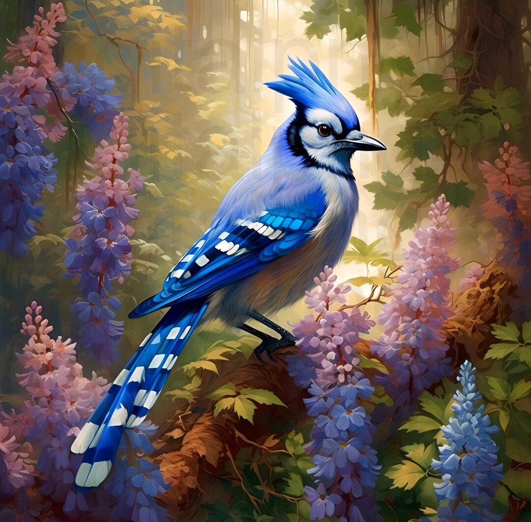 Beautiful Blue Bird and Flowers Png Sublimation Digital Design Download ...