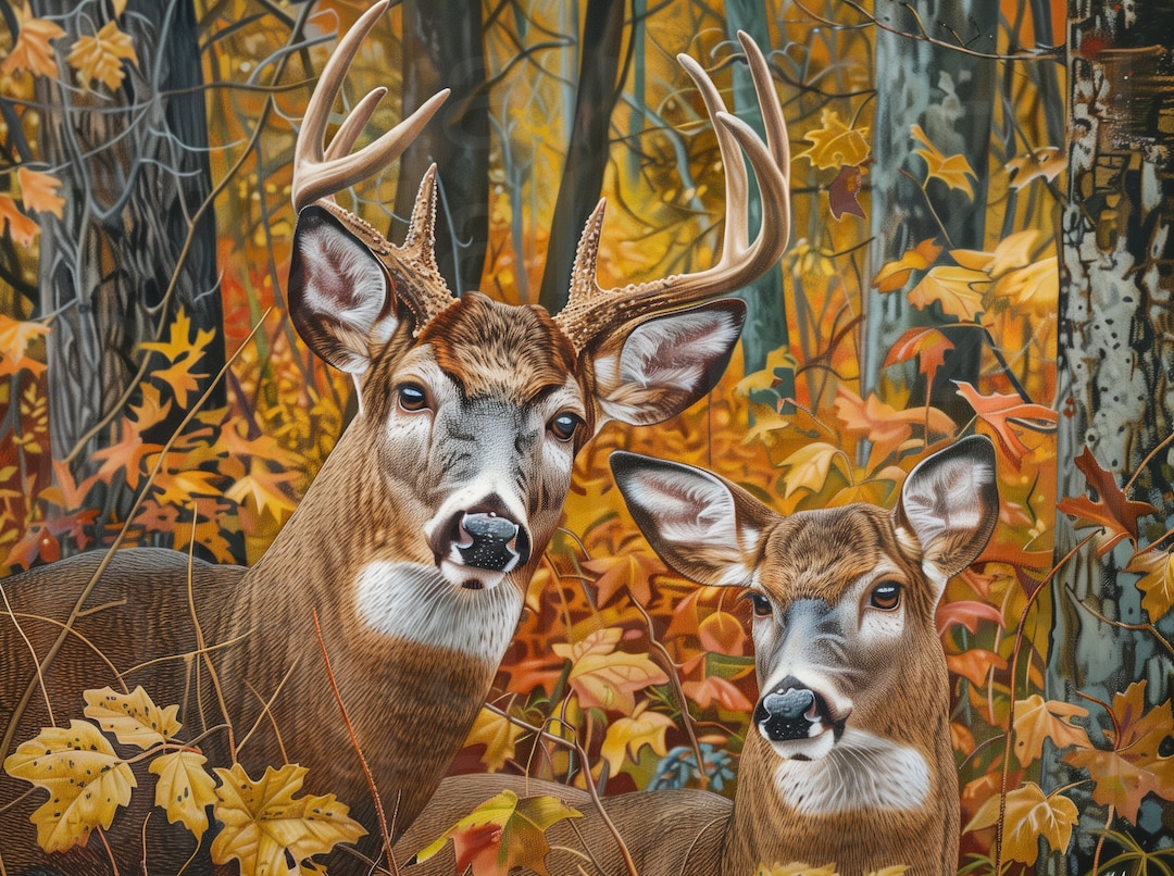 Deer Buck and Doe Png Sublimation Digital Design Download Wreath Sign ...