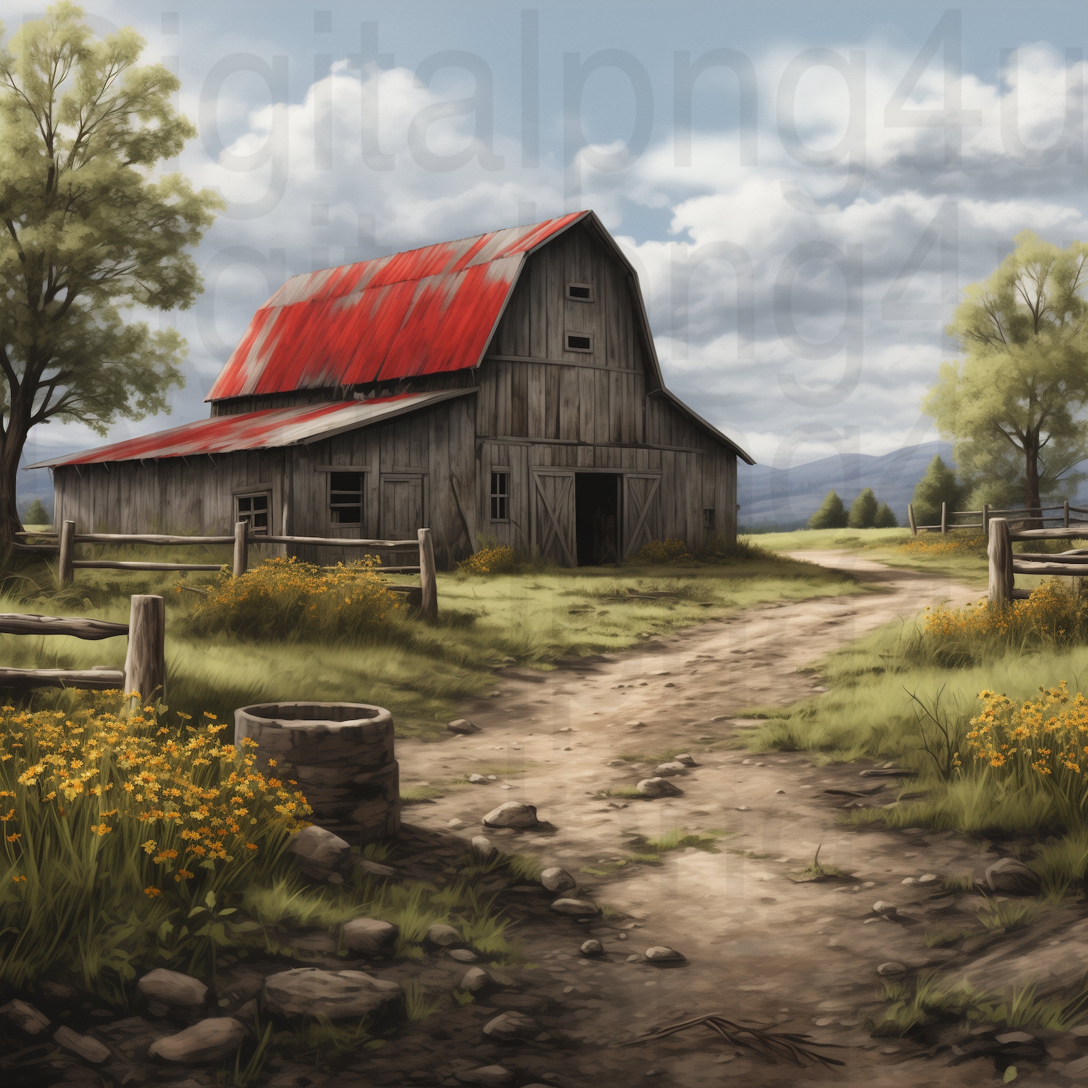Old Rustic Barn Png Sublimation Digital Design Download Wreath Sign ...