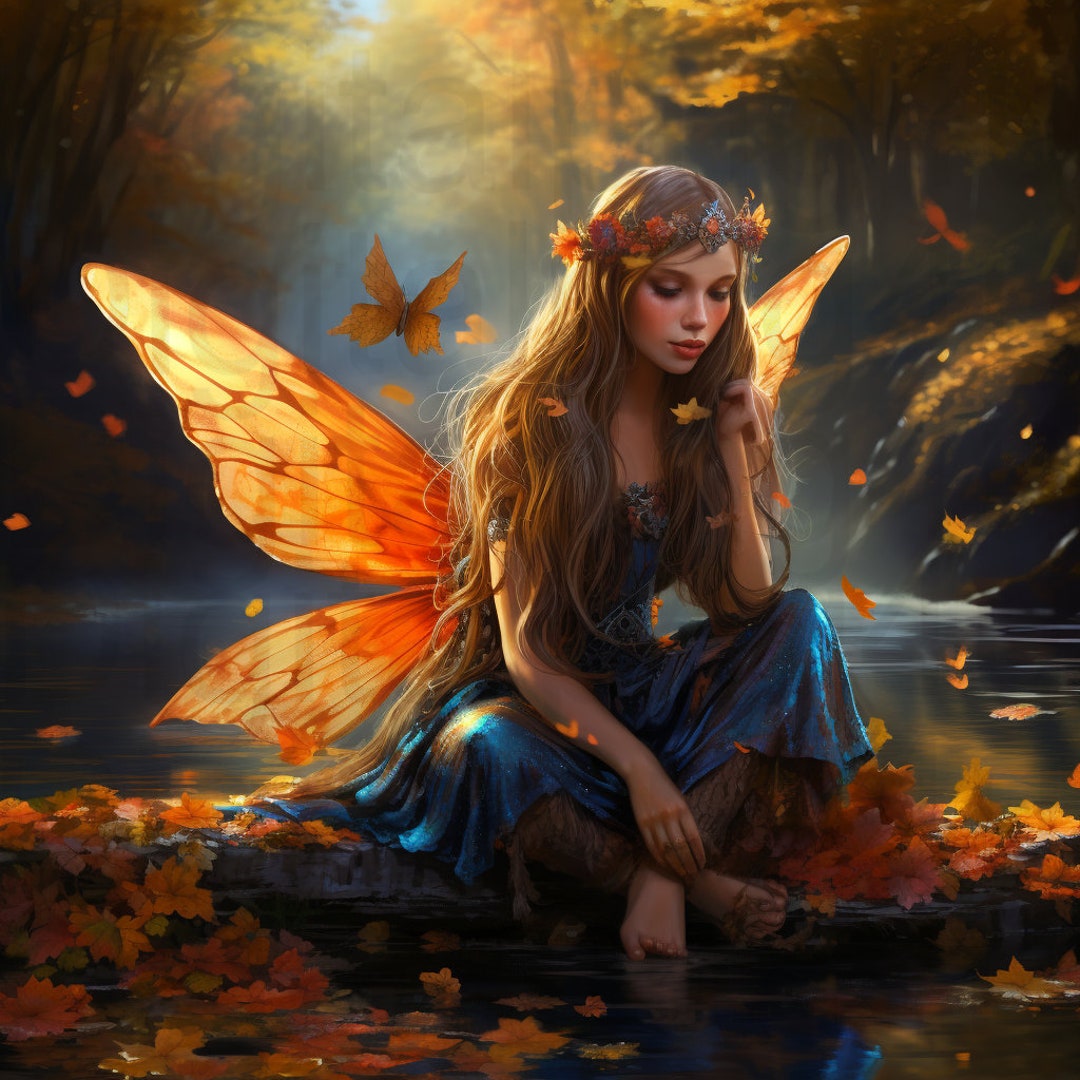 Beautiful Fairy Fall Scene Png Sublimation Digital Design Download ...