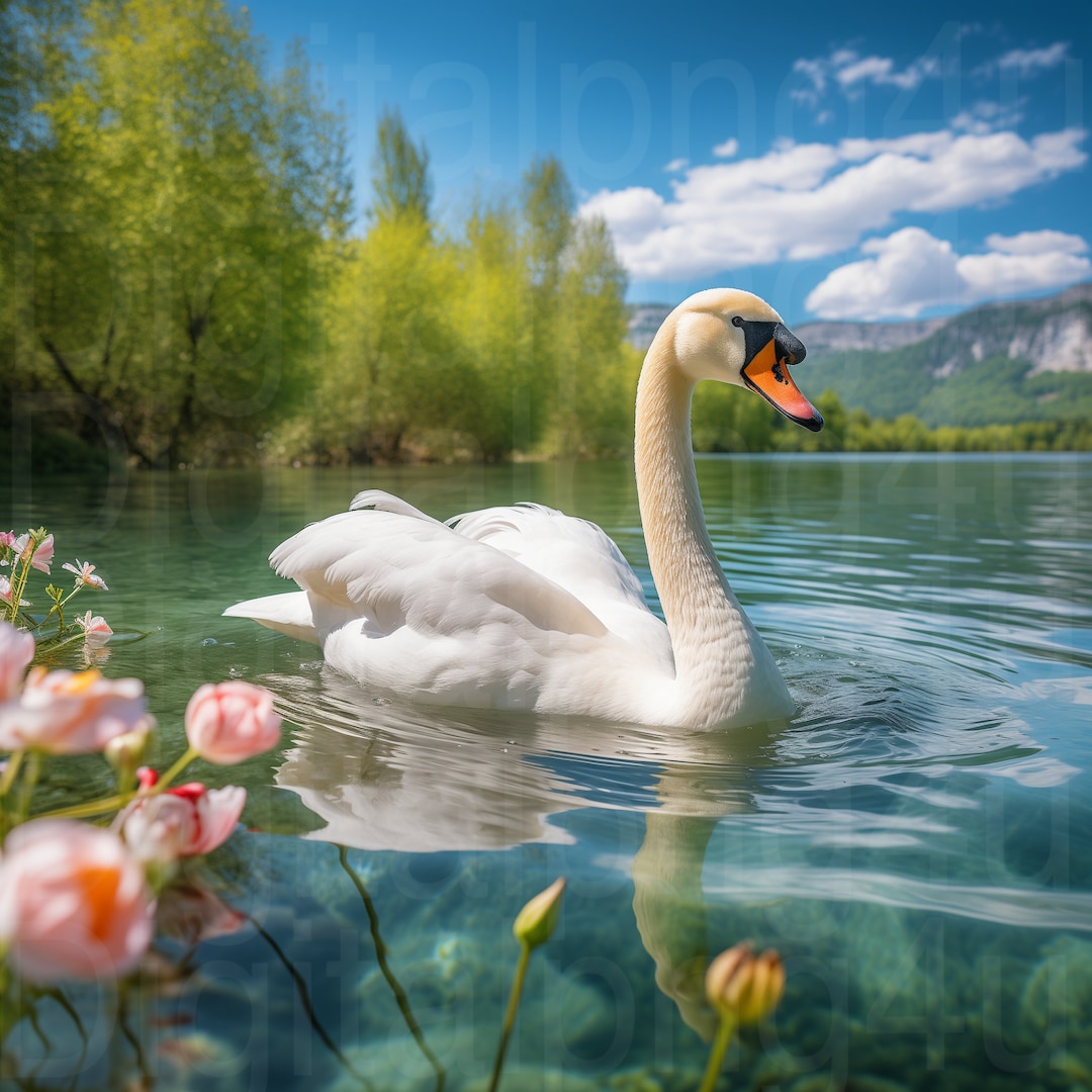 Swan PNG Sublimation Digital Design Download Swan Wreath Sign Png Swan ...