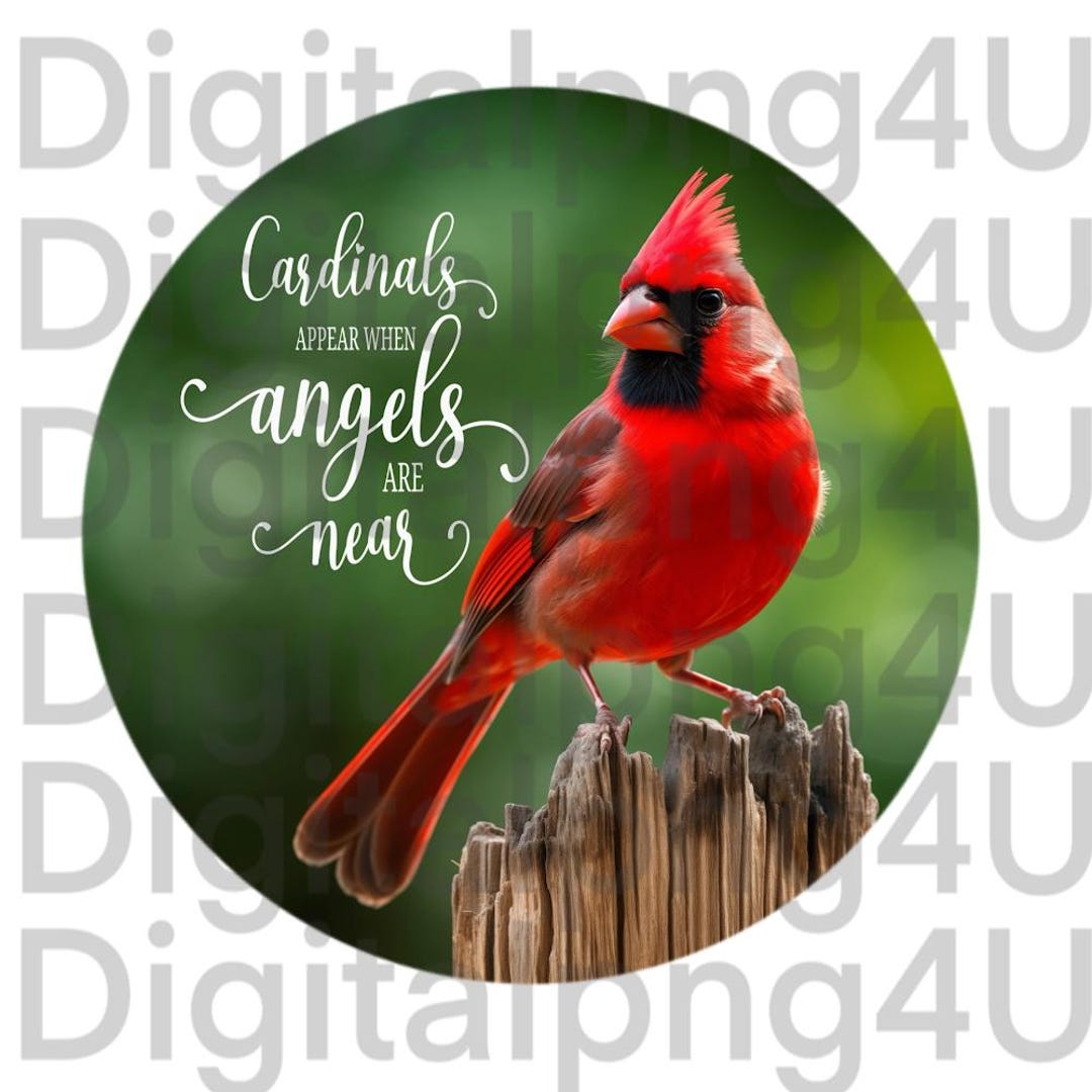 Cardinals Appear Round PNG Sublimation Digital Design Download Wreath ...