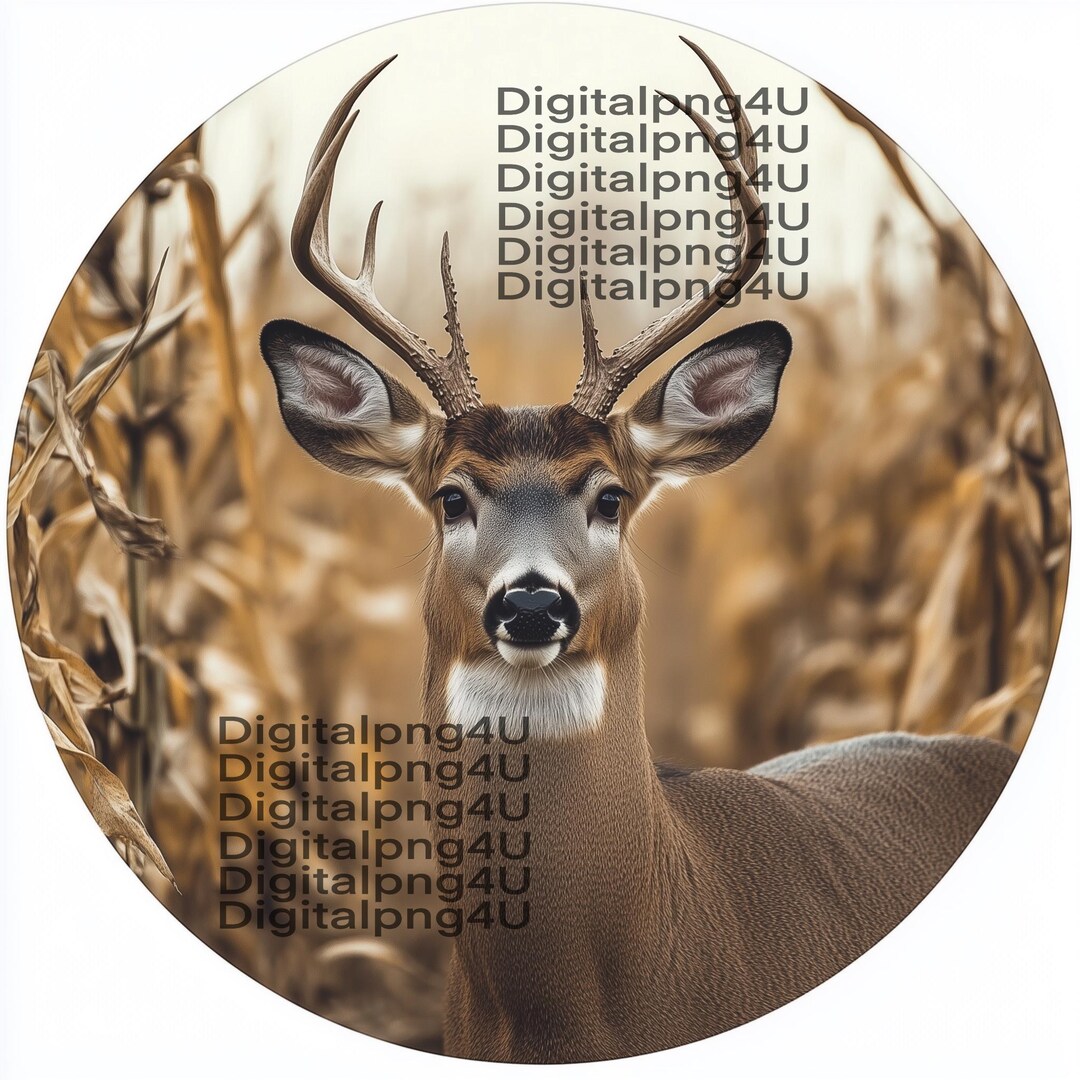 Deer Buck Round PNG Sublimation DIGITAL DESIGN Download Wreath Sign ...