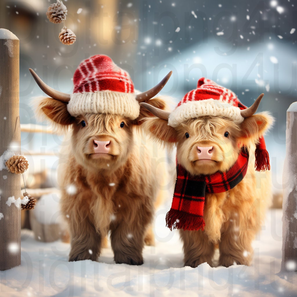 Baby Highland Cows Christmas Png Sublimation Digital Design - Etsy Canada