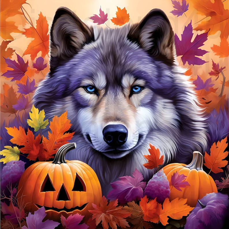 Beautiful Wolf Fall Png Sublimation Digital Design Download - Etsy