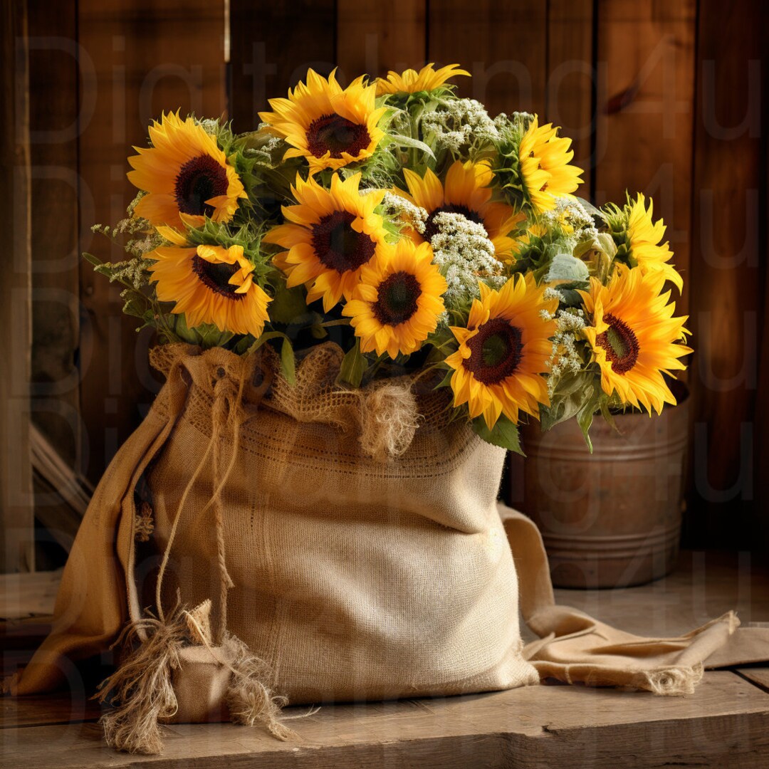 Sunflowers Fall Country Png Sublimation Digital Design Download Wreath ...